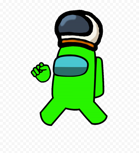 HD Lime Among Us Character Wear Astronaut Helmet PNG | Citypng