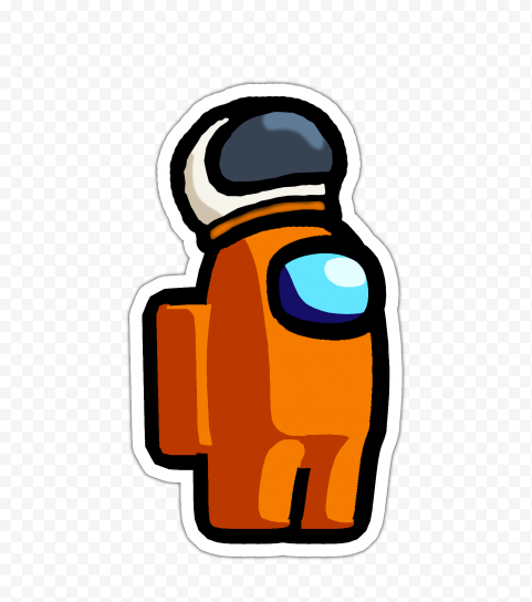 HD Among Us Crewmate Orange Character With Astronaut Helmet Stickers ...