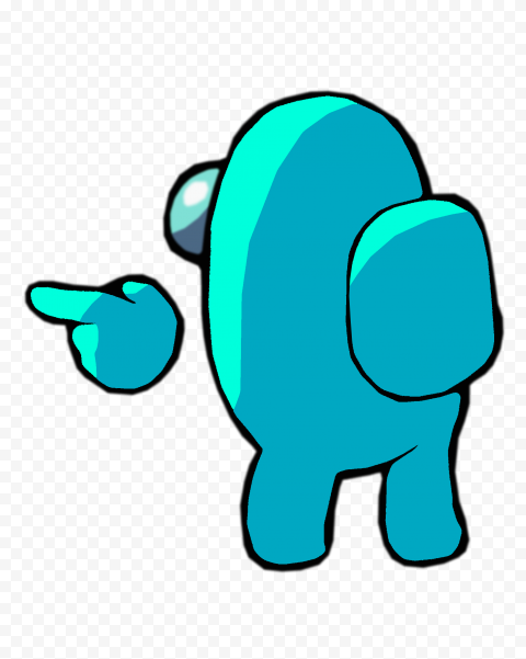HD Blue Among Us Character Finger Hand Pointing Right PNG | Citypng