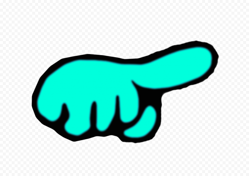 HD Cyan Among Us Character Finger Hand Pointing Left PNG | Citypng