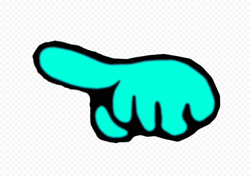HD Cyan Among Us Character Finger Hand Pointing Left PNG | Citypng