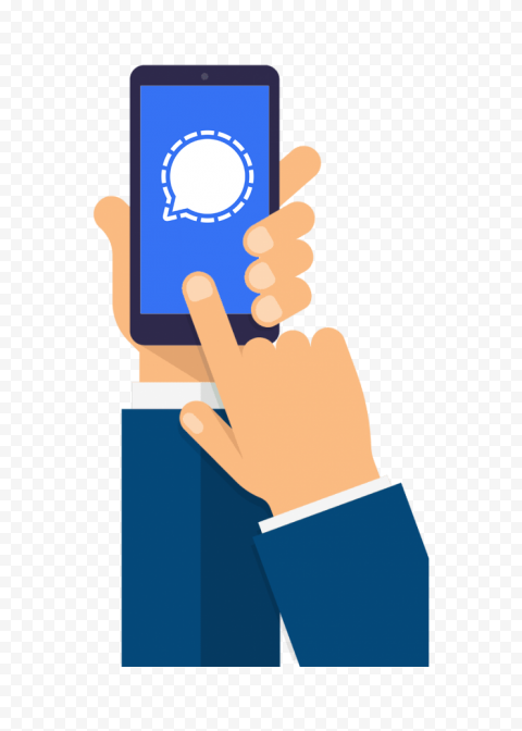 HD Flat Phone With Signal Messenger Icon In Screen PNG | Citypng