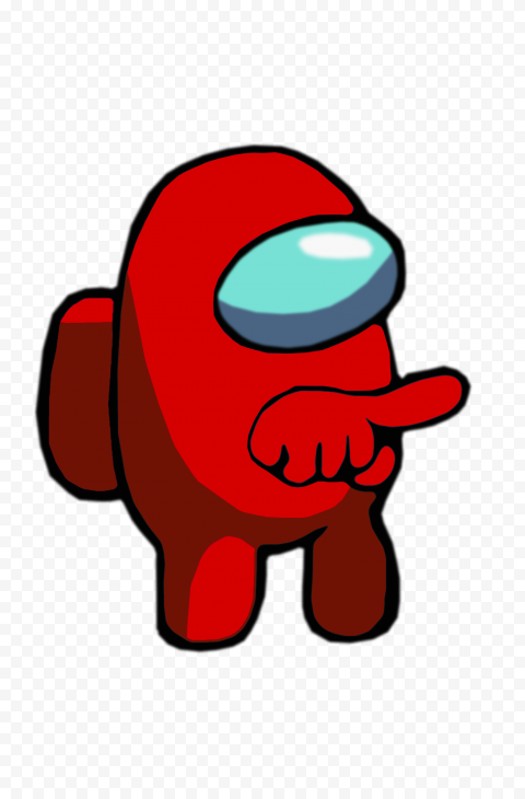 HD Red Among Us Character Finger Hand Pointing PNG | Citypng