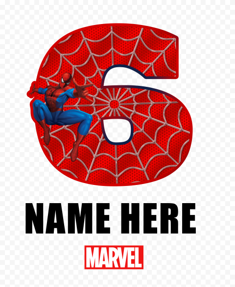 HD Spider Man Number 6 Six FREE PNG | Citypng