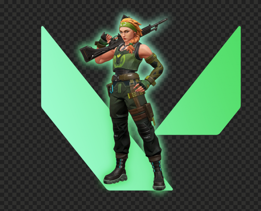 HD Skye Female Character With Green Valorant Logo PNG | Citypng