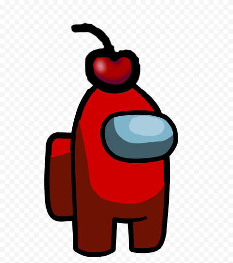 HD Red Crewmate Among Us Character With Cherry Hat PNG | Citypng