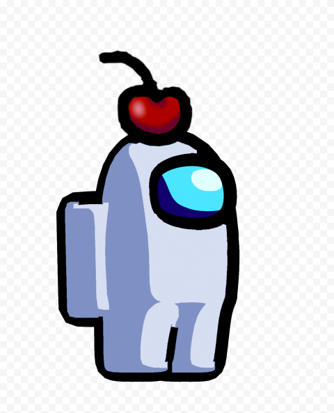 HD Orange Among Us Character With Cherry Hat PNG | Citypng