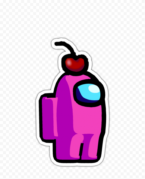 HD Pink Among Us Mini Crewmate Baby With Cherry Hat PNG | Citypng