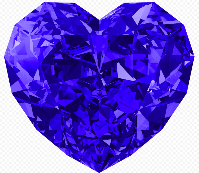 HD Dark Blue Diamond Crystal Heart Love Valentine Day PNG | Citypng