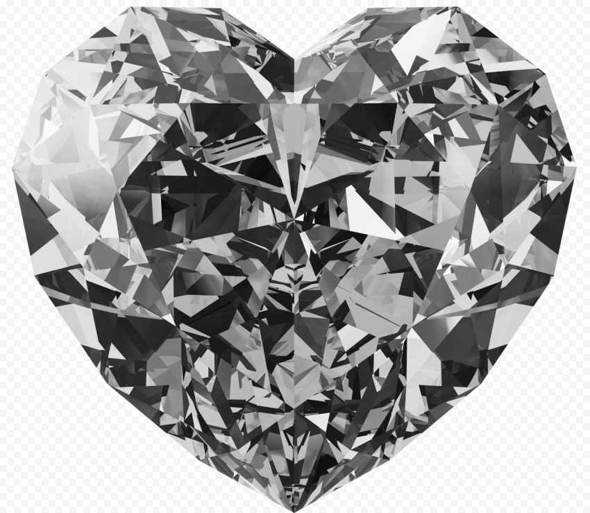 HD Silver Diamond Crystal Heart Love Valentine Day PNG | Citypng