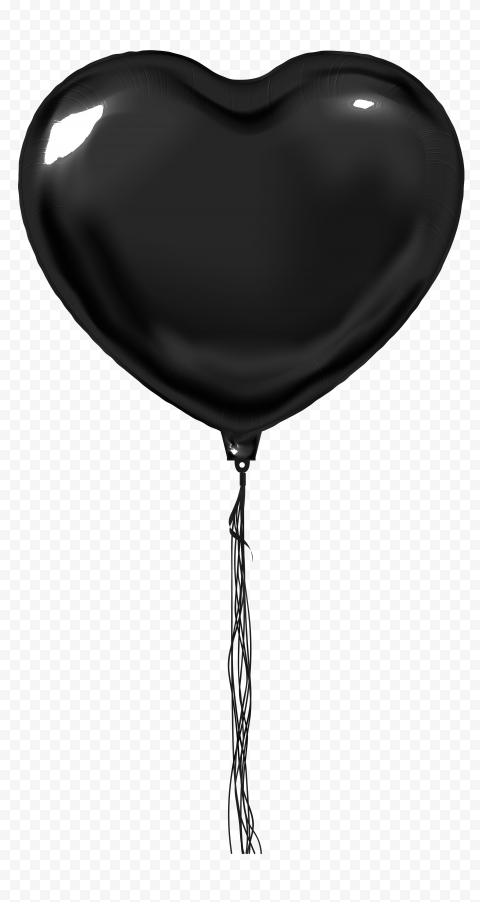 HD Single Black Heart Love Balloon PNG | Citypng