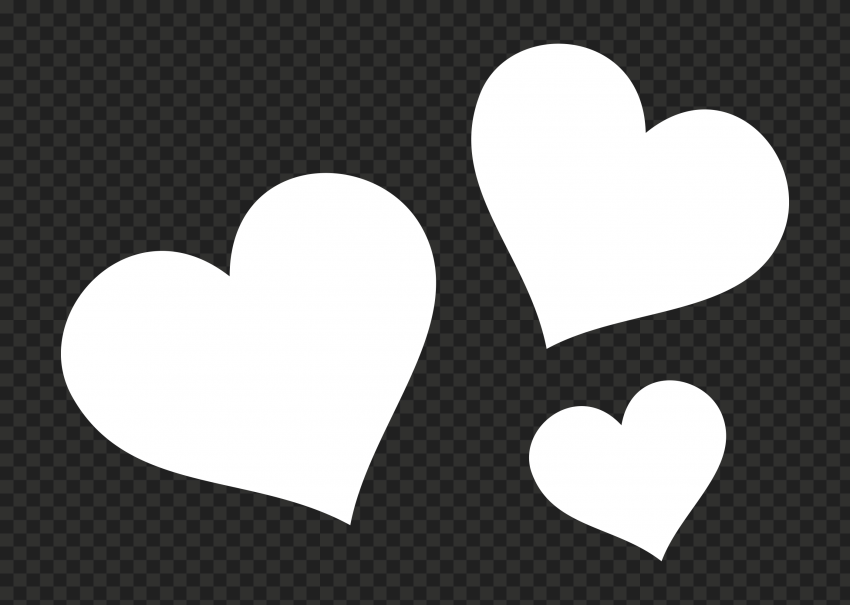 HD White Floating Hearts Shape Silhouette PNG | Citypng