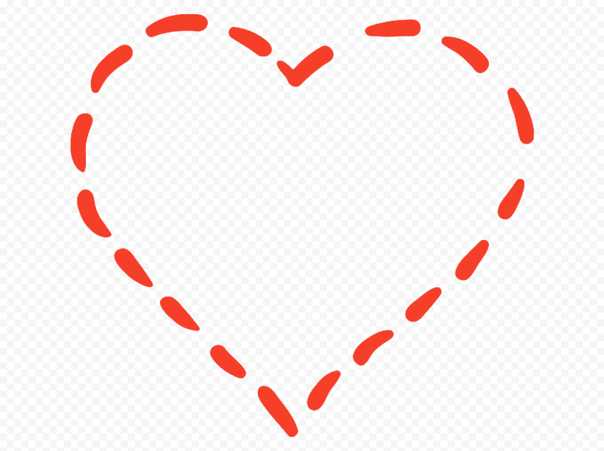 HD Red Dotted Line Heart PNG | Citypng