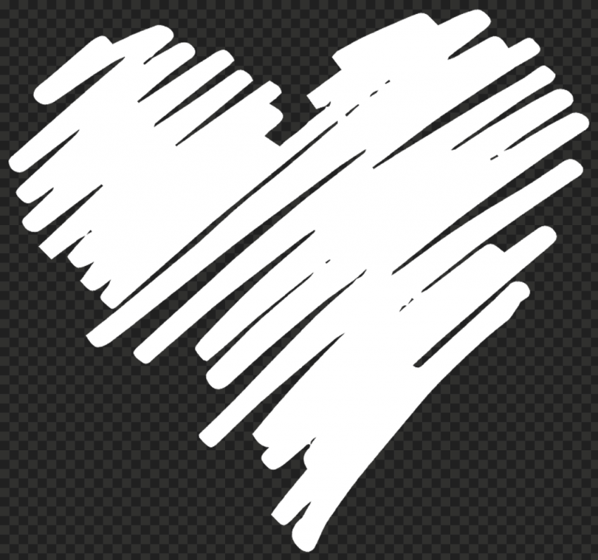 HD White Lines Sketch Heart Love Valentines PNG | Citypng