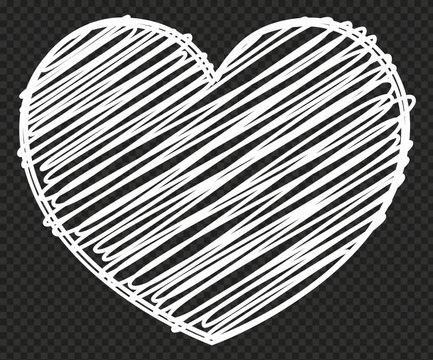 HD White Heart Sketch High Quality PNG | Citypng
