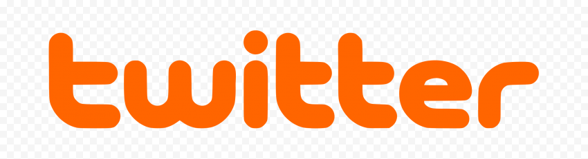 HD Twitter Orange Text Logo PNG | Citypng