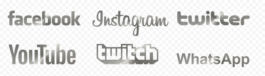 HD Social Media Silver Metal Brushed Logos PNG | Citypng