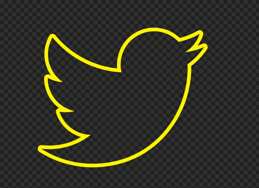 HD Yellow Outline Twitter Bird Logo Icon PNG | Citypng
