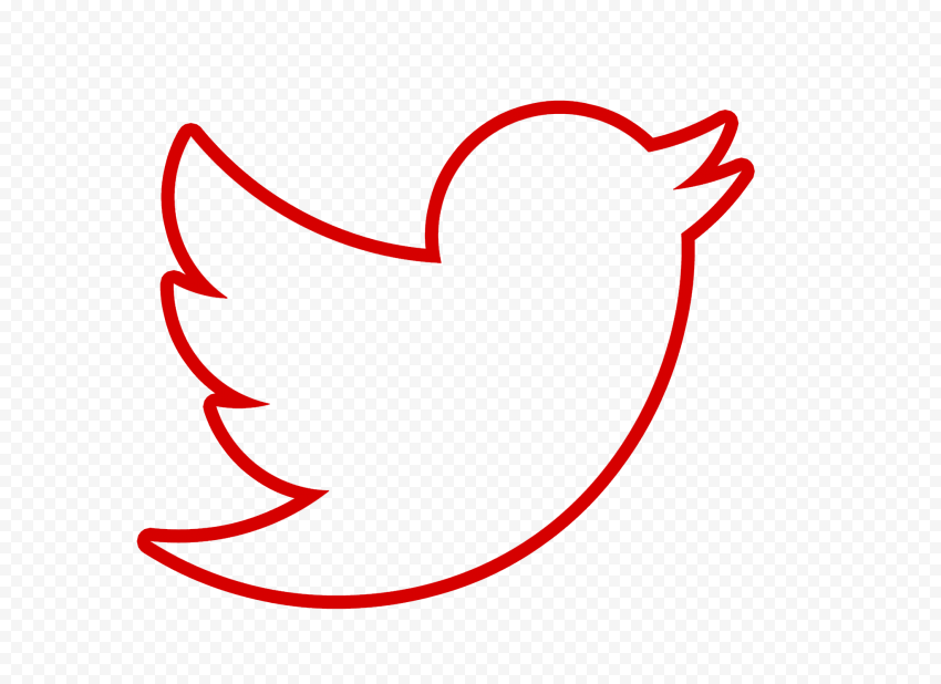 HD Red Outline Twitter Bird Logo Icon PNG