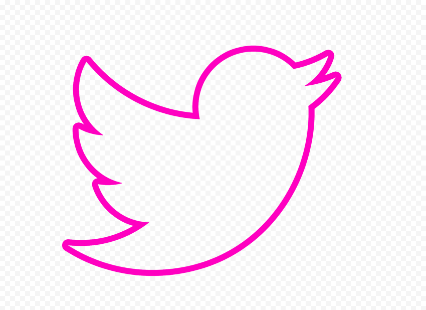 HD Pink Outline Twitter Bird Logo Icon PNG | Citypng