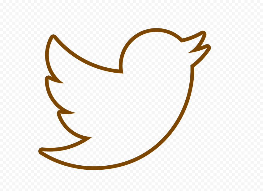 HD Brown Outline Twitter Bird Logo Icon PNG | Citypng