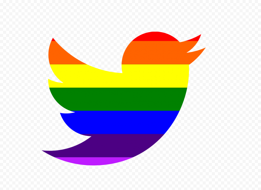HD Rainbow Twitter Logo Icon PNG | Citypng