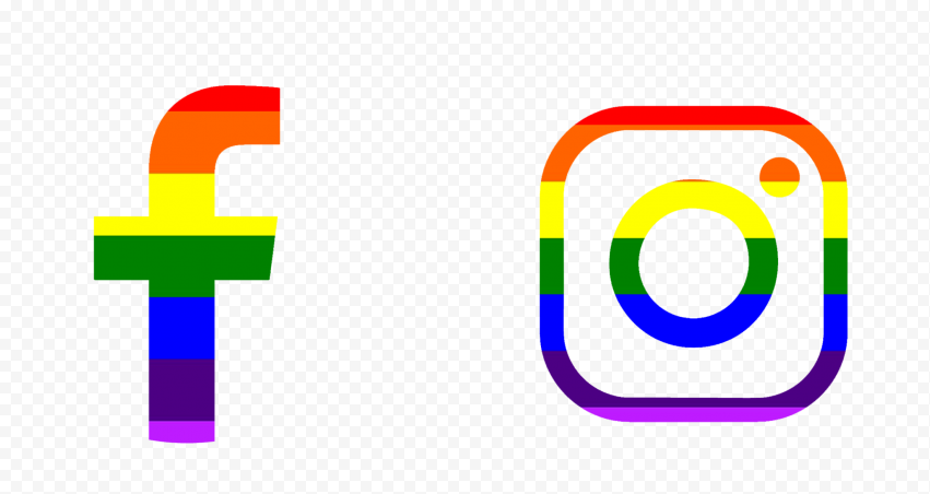 HD Facebook Instagram Rainbow Logos Icons PNG | Citypng