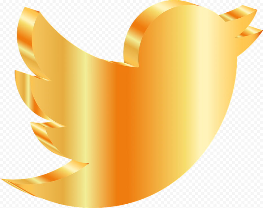 HD 3D Gold Twitter Bird Logo Icon PNG | Citypng
