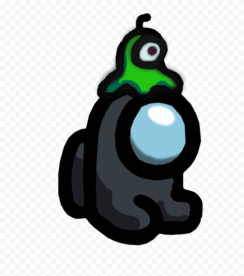 HD Black Among Us Mini Crewmate Baby Brain Slug Hat PNG | Citypng
