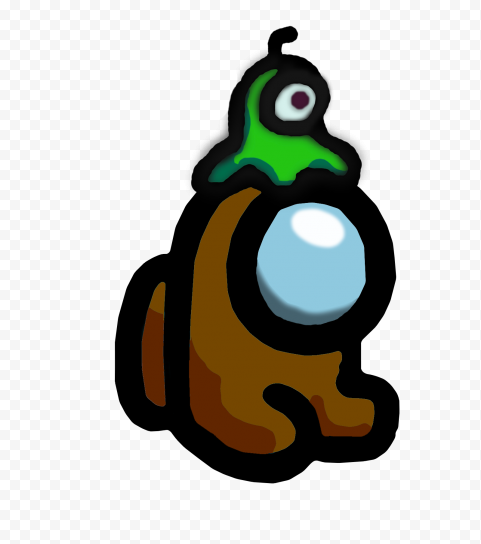 HD White Among Us Mini Crewmate Baby Brain Slug Hat PNG | Citypng