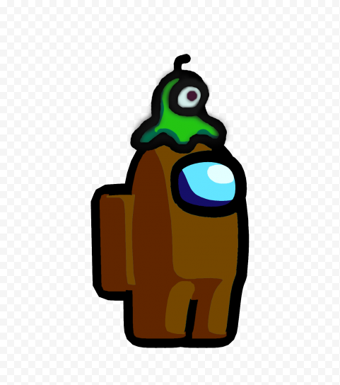 HD Black Among Us Character With Brain Slug Hat PNG | Citypng