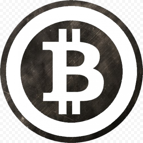 Bitcoin BTC Black & White Coin Icon PNG | Citypng
