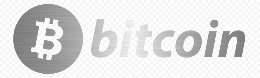 HD Silver Brushed BTC Bitcoin Text Logo PNG | Citypng
