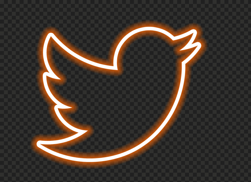 HD Orange Neon Twitter Aesthetic Logo PNG | Citypng