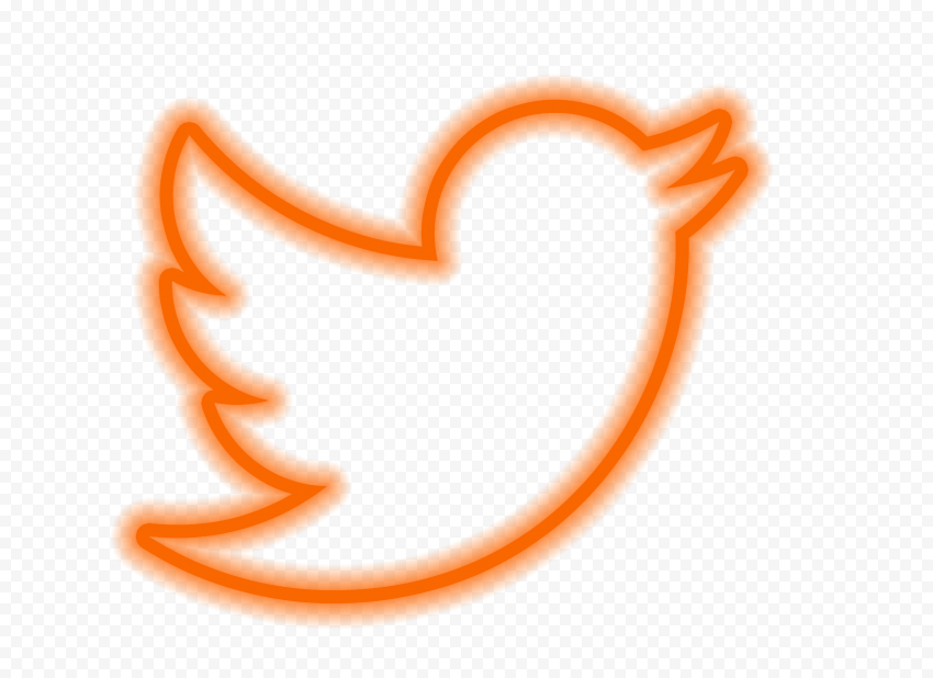 HD Orange Neon Twitter Bird Logo PNG | Citypng