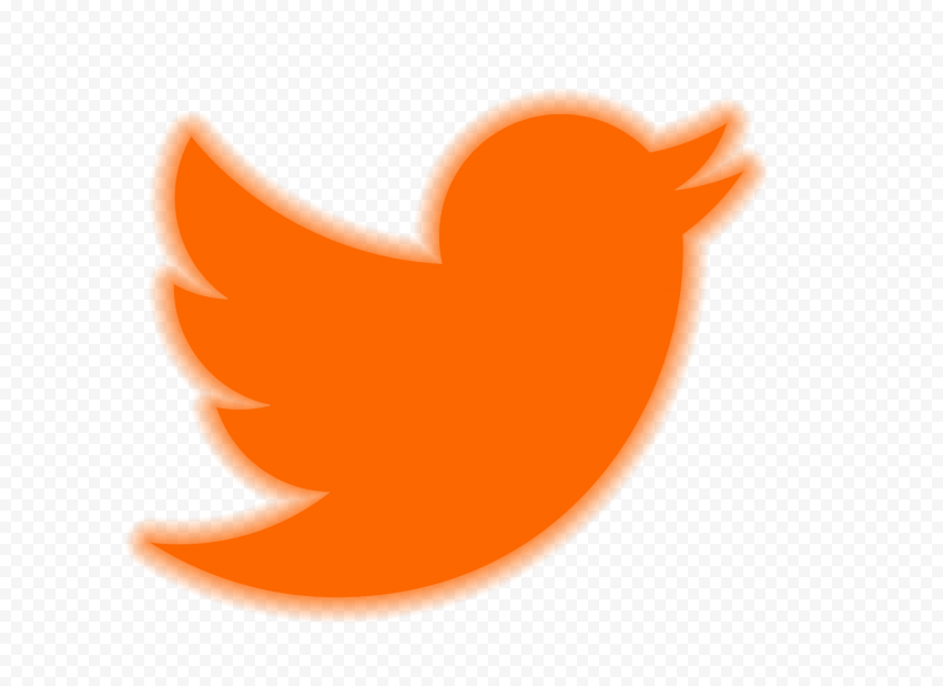 HD Orange Neon Twitter Logo PNG | Citypng