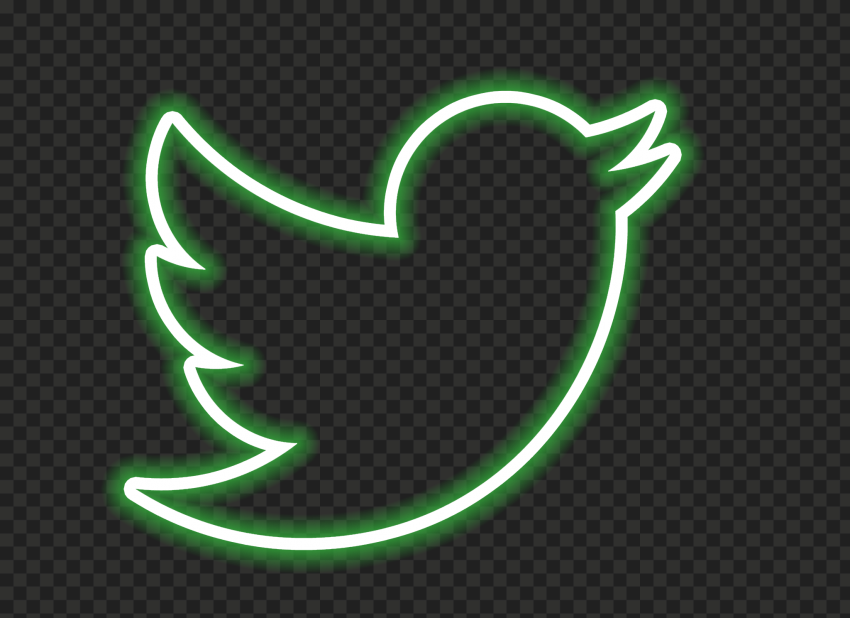 HD Green Neon Twitter Aesthetic Logo PNG | Citypng