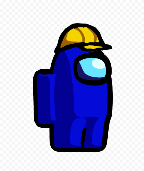 HD Blue Among Us Character With Hard Hat PNG | Citypng