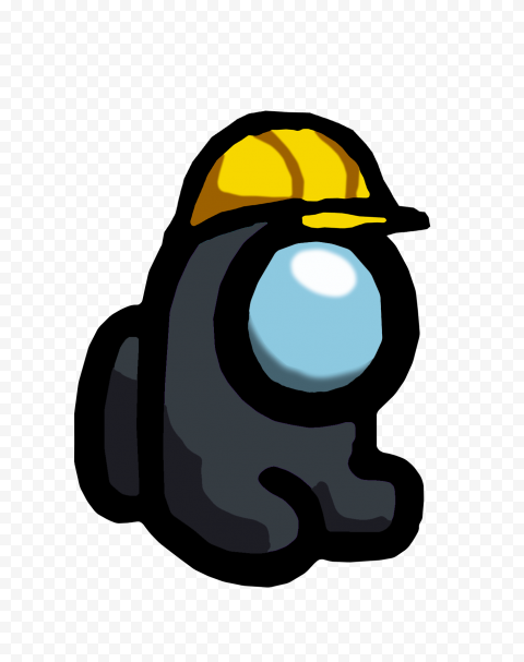 HD Black Among Us Mini Crewmate Hard Construction Hat PNG | Citypng