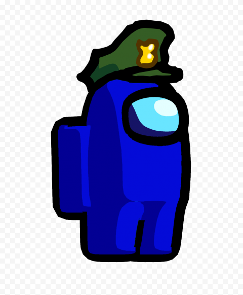 HD Blue Among Us Character Wear Military Hat PNG | Citypng