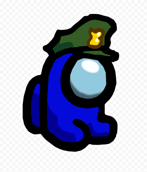 HD Blue Among Us Mini Crewmate Military Hat PNG | Citypng