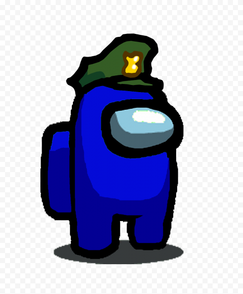 HD Blue Among Us Crewmate Character Military Hat PNG | Citypng