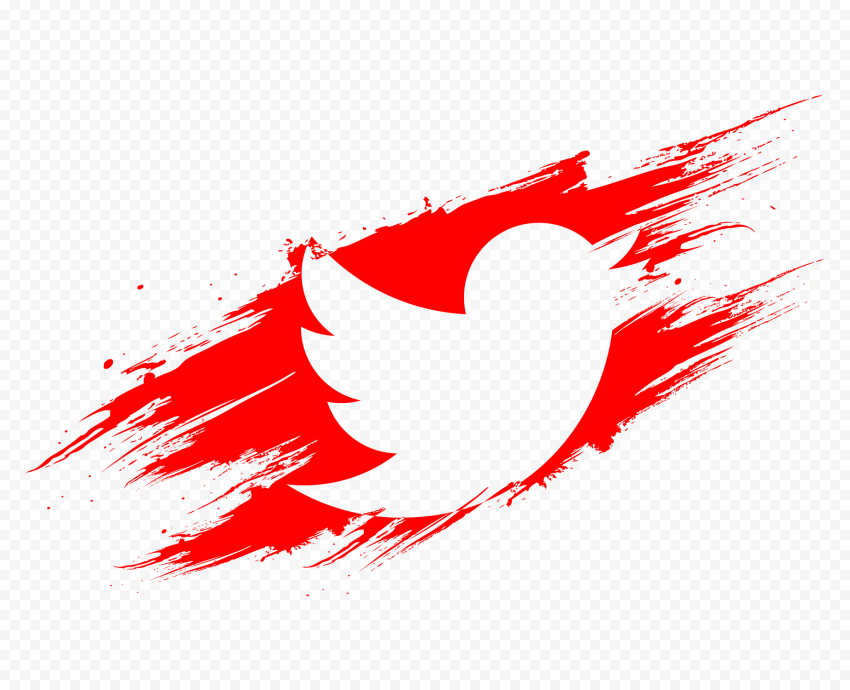 HD Red Twitter Brush Stroke Icon PNG | Citypng