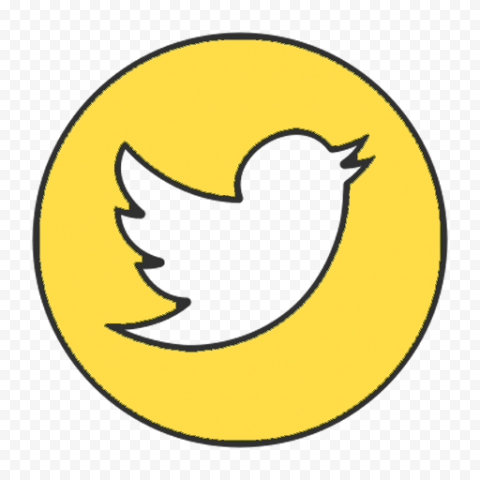 Aesthetic Yellow Round Twitter Icon PNG | Citypng