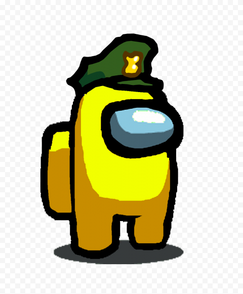 HD Yellow Among Us Crewmate Character Military Hat PNG | Citypng
