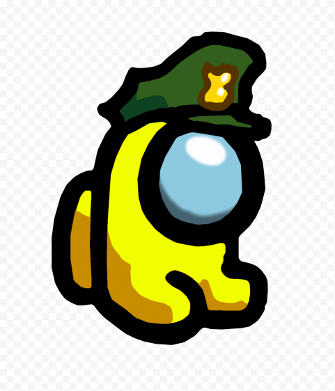 HD Yellow Among Us Mini Crewmate Military Hat PNG | Citypng