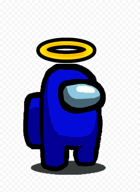 HD Blue Among Us Character With Halo Hat PNG | Citypng