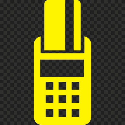 Yellow POS Credit Card Machine Icon PNG | Citypng