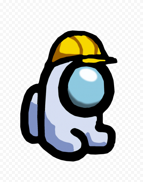 HD White Among Us Mini Crewmate Hard Construction Hat PNG | Citypng
