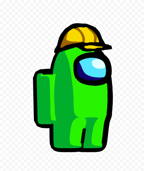 HD Lime Among Us Character With Hard Hat PNG | Citypng